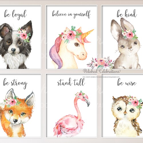 Boho Blush Woodland Animal Set / Printable Nursery Art / Baby - Etsy