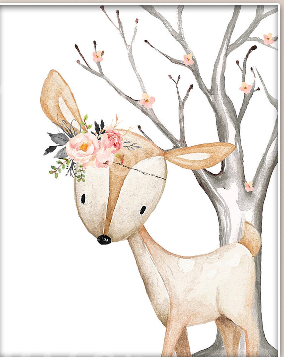 Boho Woodland Animal Set / Printable Nursery Décor / Blush | Etsy