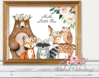 Blush Woodland Animal Set / Printable Nursery Art / Boho - Etsy