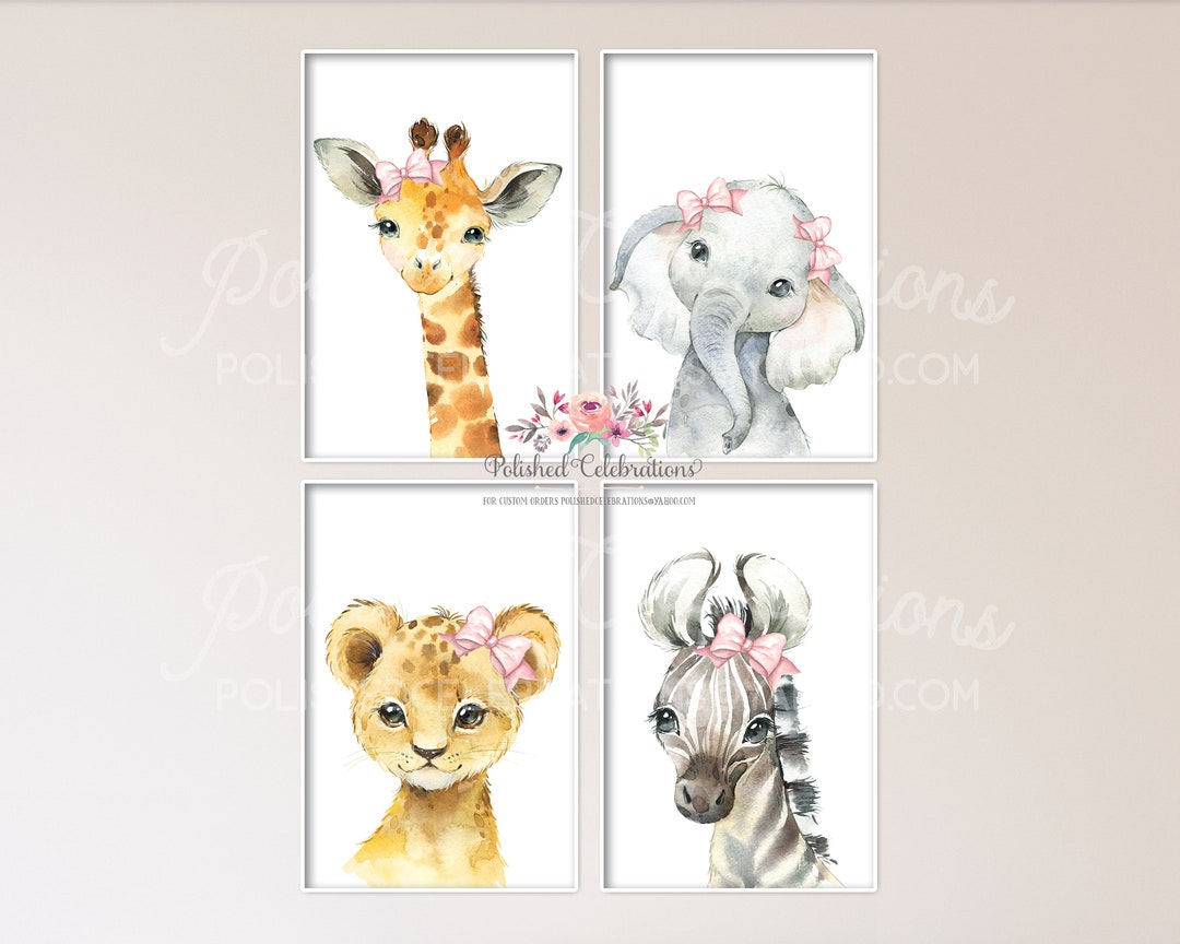 Watercolor Safari Animal Wall Art / Printable Safari Nursery - Etsy