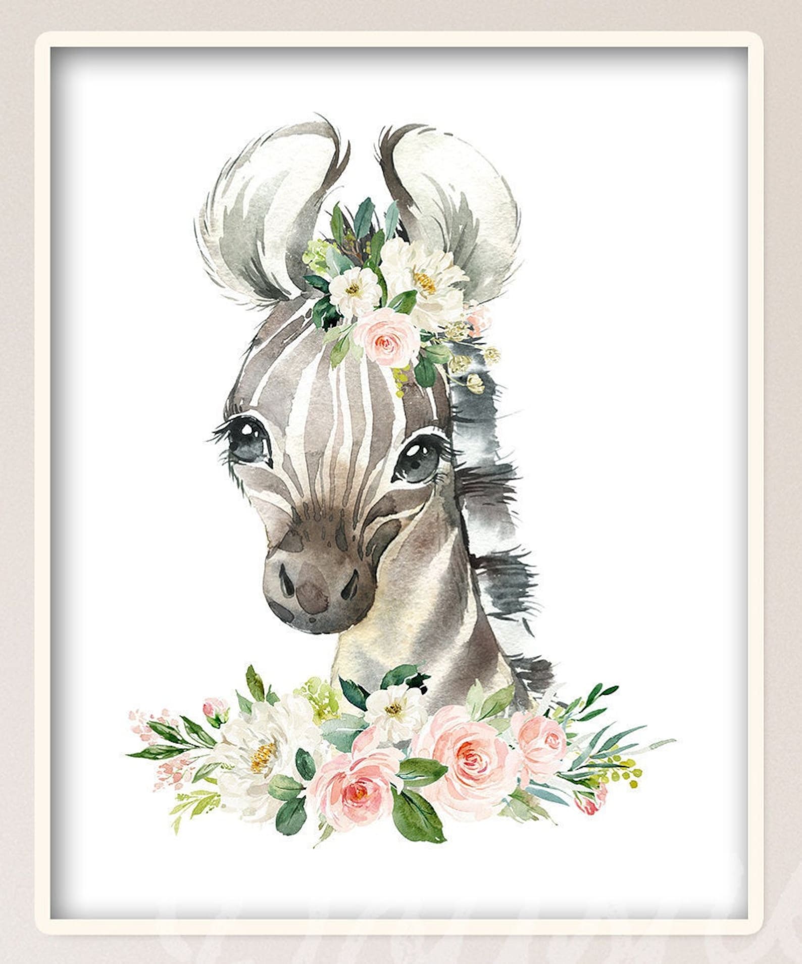 Set of 6 Safari Animal Nursery Prints / Printable Blush Safari - Etsy