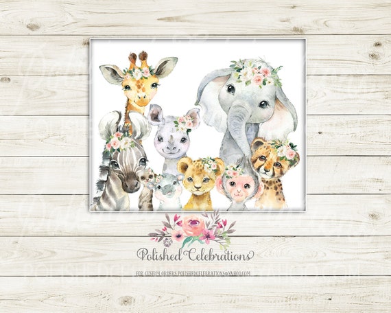 Home Décor Safari Nursery Art Zoo Decor Jungle Animals Zoo Nursery ...