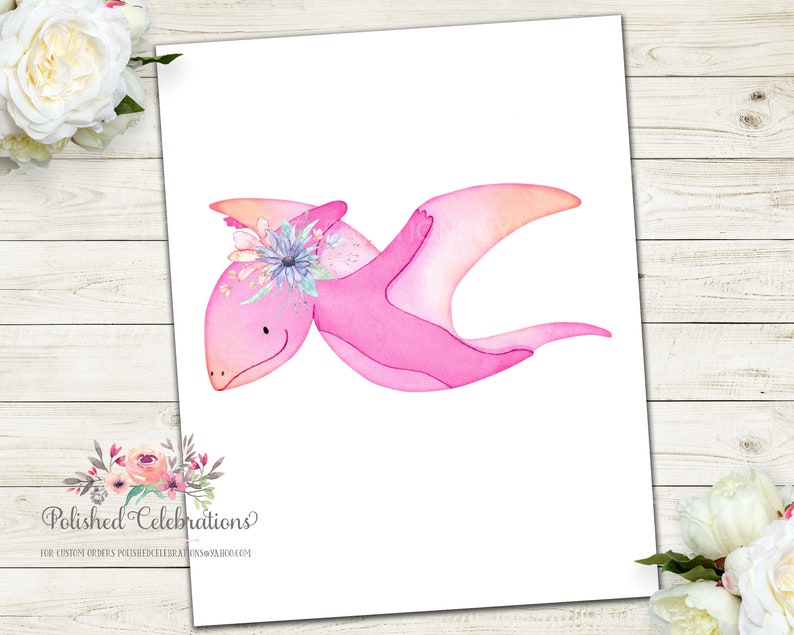 Boho Flower Dinosaur Nursery Art / Printable Nursery Set / - Etsy