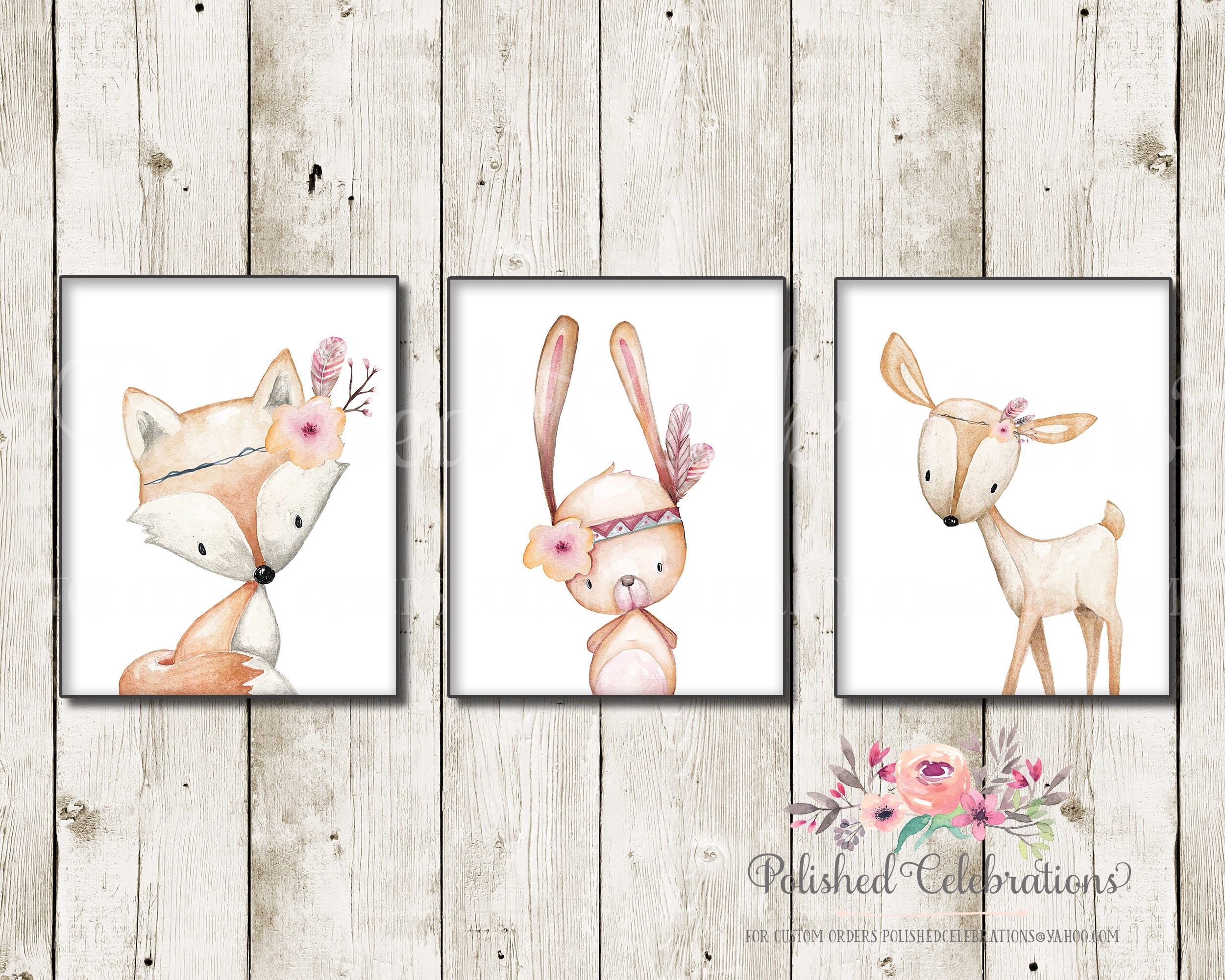 Boho Woodland Animal Nursery Art / Printable Wall Decor / Baby | Etsy