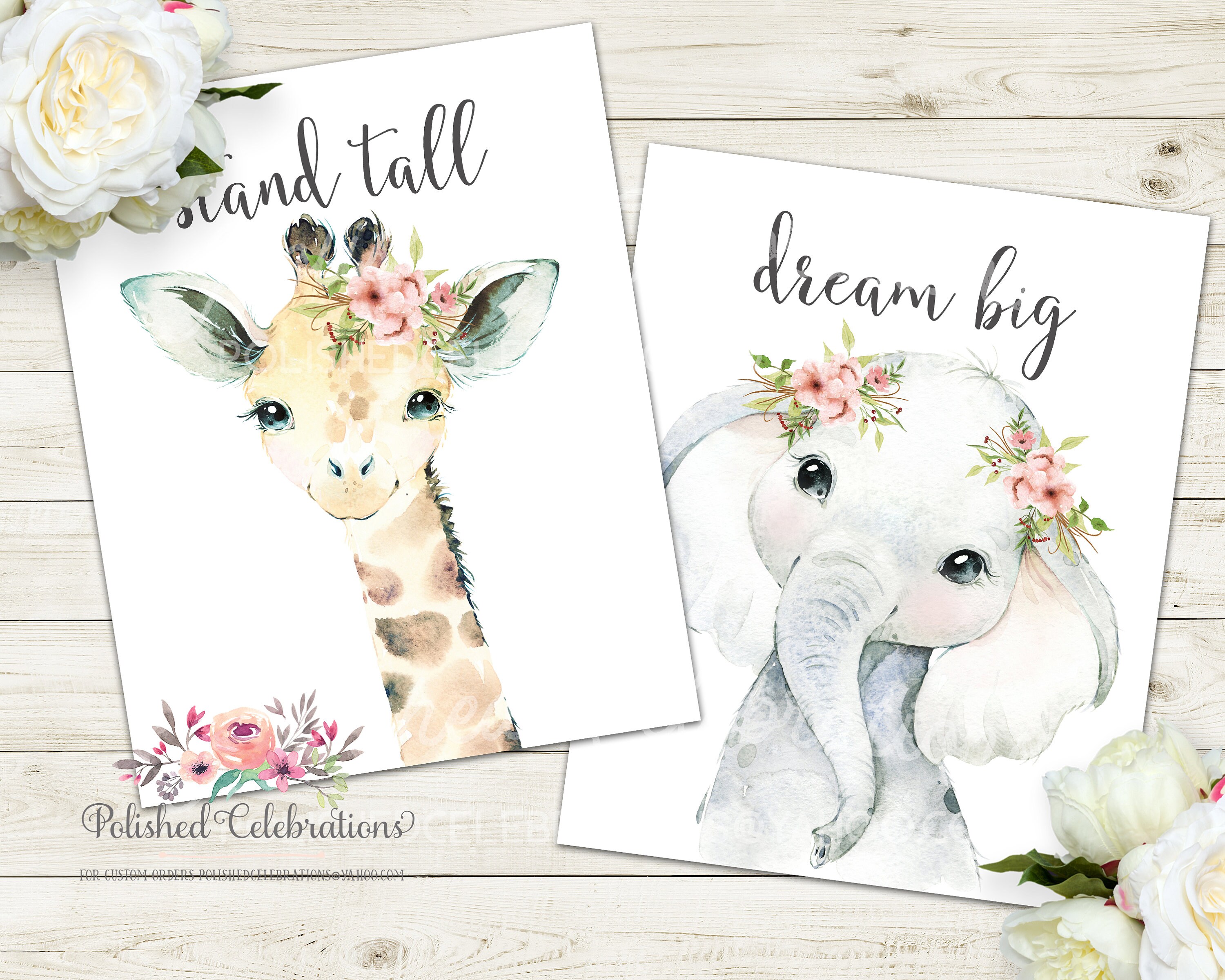 Blush Safari Animal Nursery Art / Set of 4 Safari Nursery - Etsy