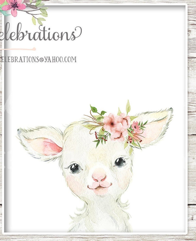 Boho Blush Farm Animals / Printable Nursery Art / Baby Girl Nursery ...