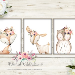 Boho Woodland Animal Set of 6 / Printable Nursery Art / Baby | Etsy