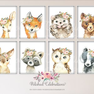 Blush Pink Woodland Animal Set / Printable Nursery Art / Boho Nursery ...