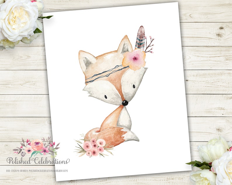 Boho Woodland Animals / Set of 4 Nursery Printable / DIY Prints Set ...