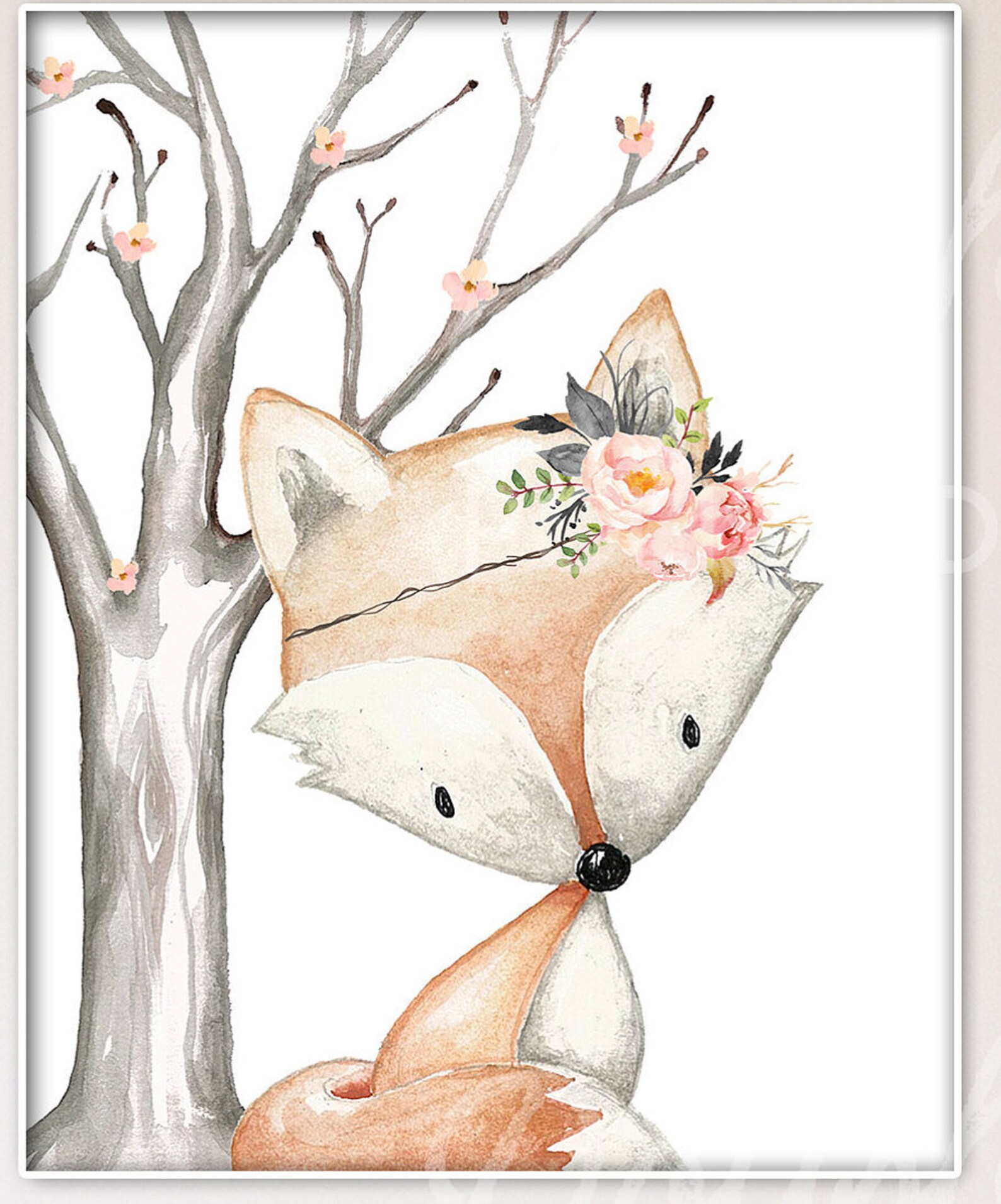 Boho Woodland Animal Set / Printable Nursery Décor / Blush | Etsy