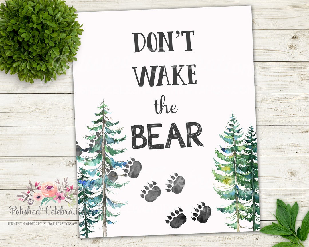 Don't Wake the Bear Nursery Art / Printable Woodland Decor / Gender ...