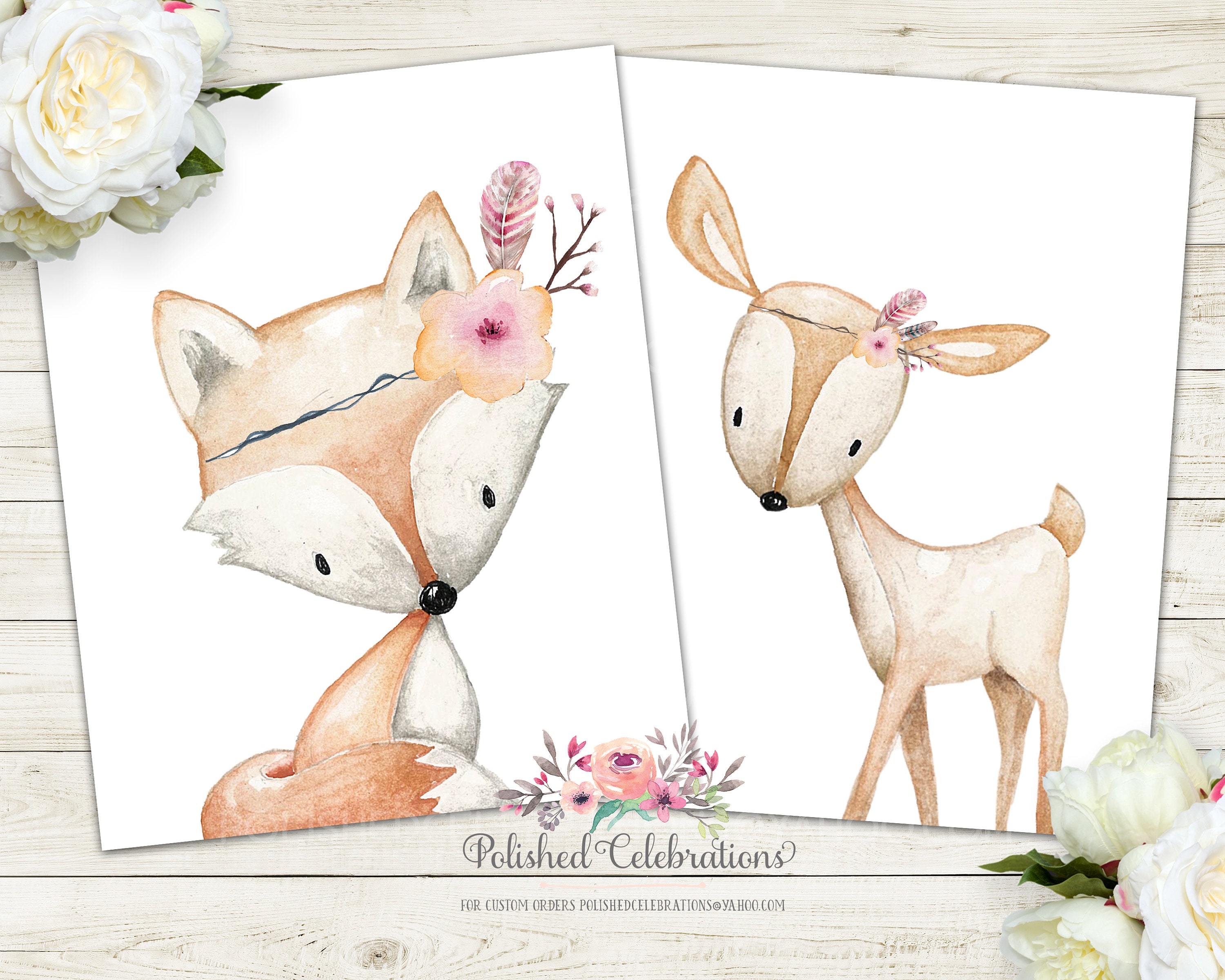 Boho Woodland Animal Nursery Art / Printable Wall Decor / Baby - Etsy