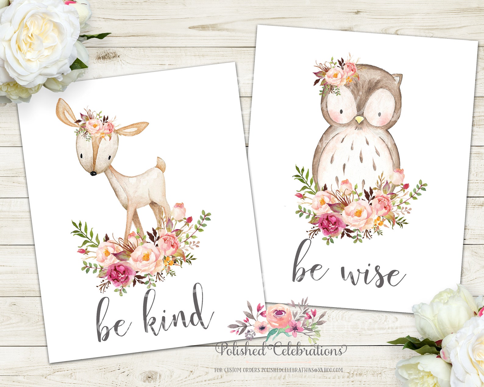 Boho Woodland Animal Set / Printable Nursery Art / Blush Pink - Etsy