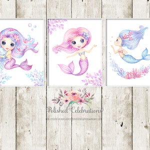 Ocean Nursery Art / Printable Wall Decor / Mermaids / Sea Animals ...