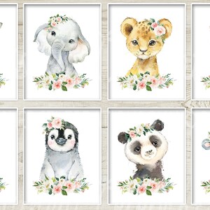 Blush Safari Animal Nursery Art / Printable Set of Safari - Etsy