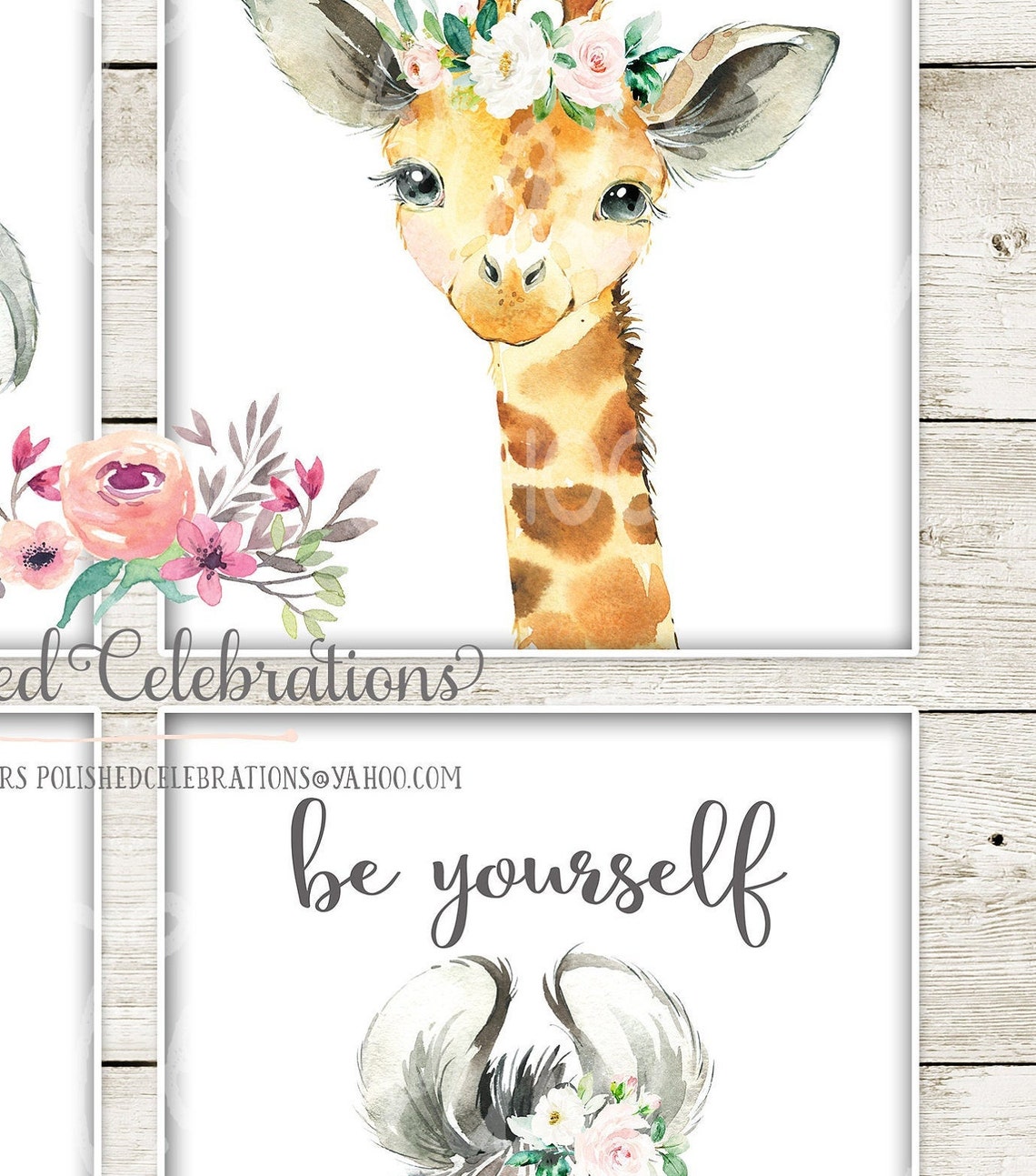 Blush Safari Animal Nursery Art / Set of 4 Safari Phrase | Etsy