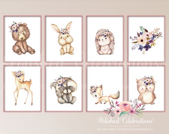 Boho Woodland Animal Set of 6 / Printable Nursery Art / Baby - Etsy