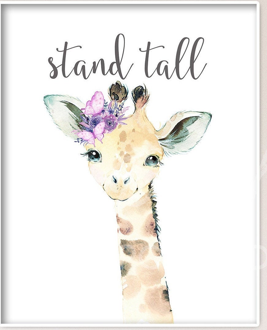 Butterfly Blush Safari Animal Set of 6 Nursery Prints / Zoo - Etsy