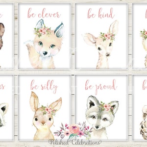Boho Blush Woodland Animal Set / Printable Nursery Art / Tribal Animals ...