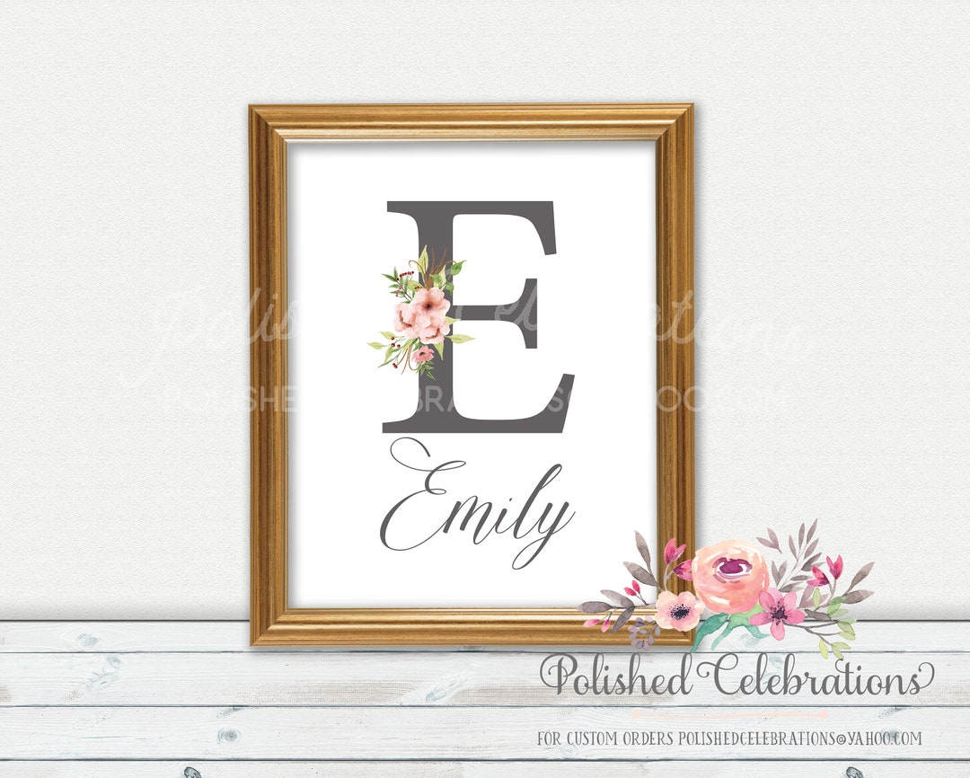 Boho Custom Initial Name Art / Printable Nursery Décor / Blush Pink ...