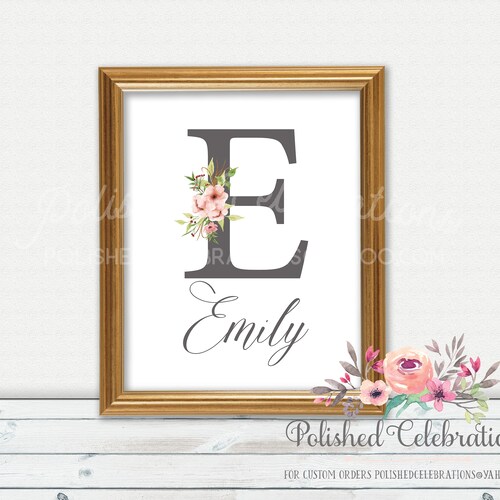 Boho Custom Initial Name Art / Printable Nursery Décor / Blush - Etsy