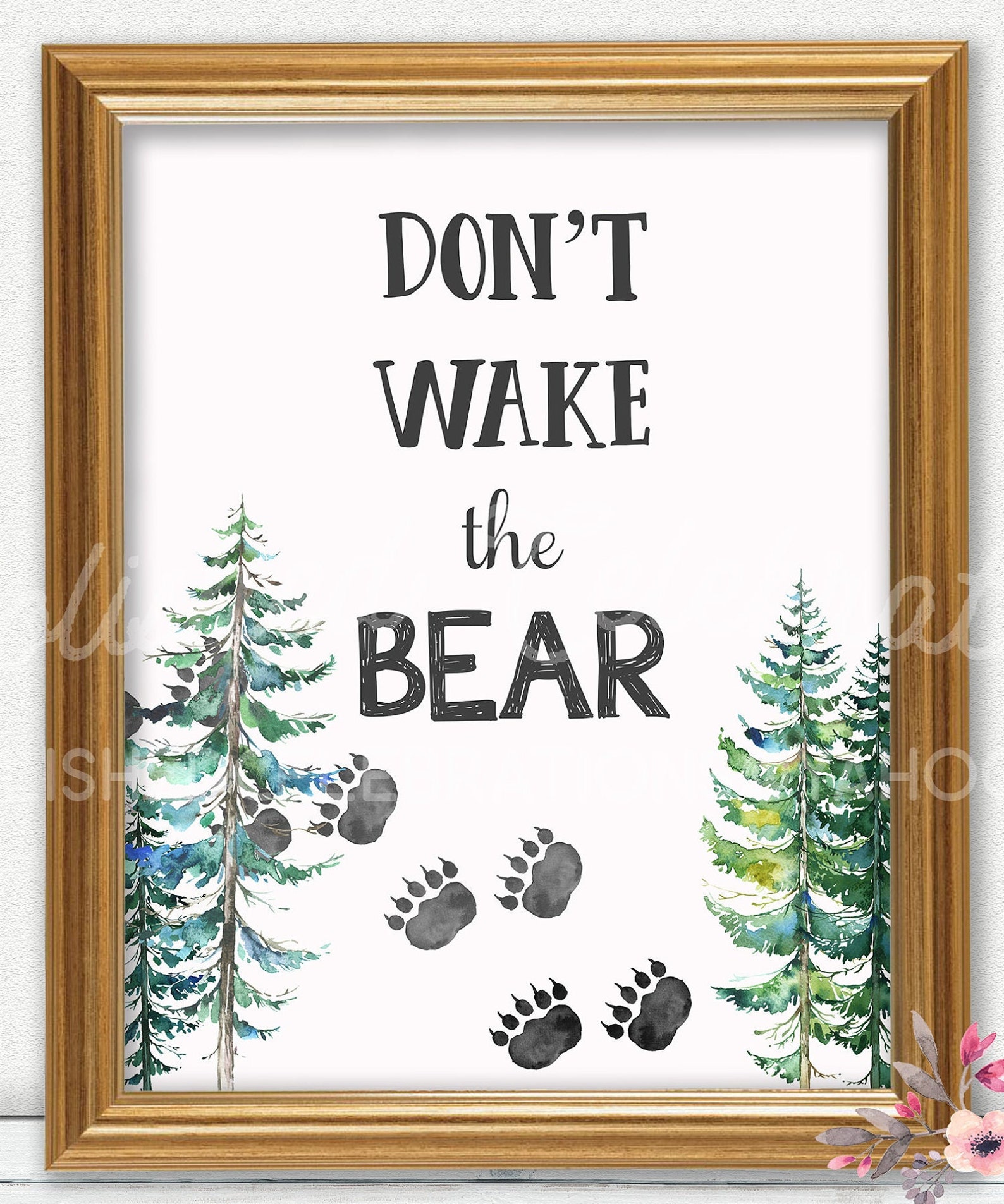Don't Wake the Bear Nursery Art / Printable Woodland Decor - Etsy