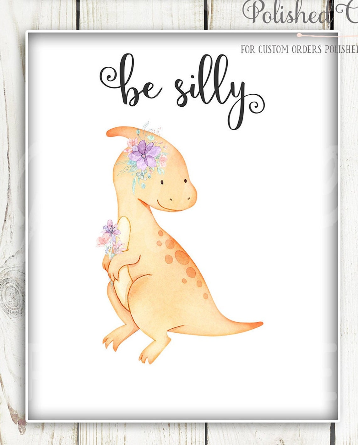 Boho Flower Dinosaur Nursery Art / Printable DIY Print Set / | Etsy