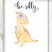 Boho Flower Dinosaur Nursery Art / Printable DIY Print Set / - Etsy