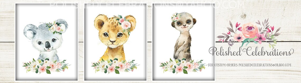 Blush Safari Animal Nursery Art / Printable Set of 11 Safari - Etsy
