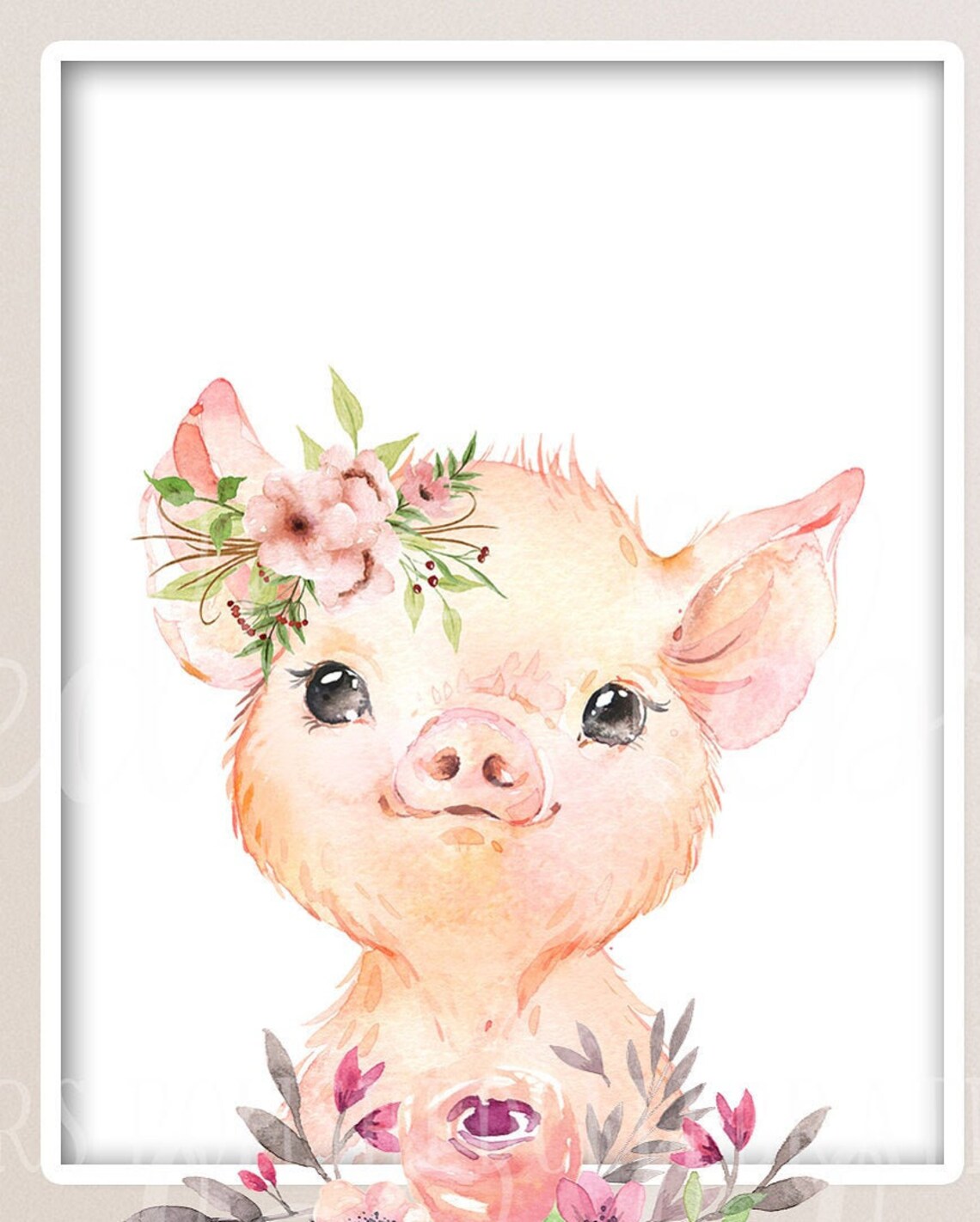 Boho Blush Farm Animals / Printable Nursery Art / Baby Girl Nursery ...