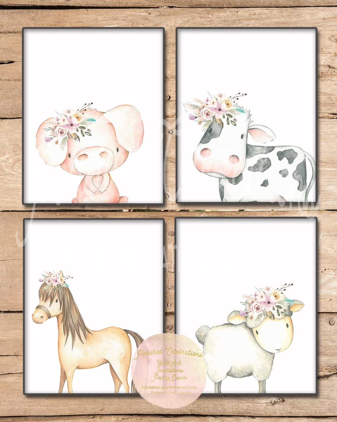 Boho Farm Animal Set / Printable Nursery Art / Sheep / Lamb / Cow ...