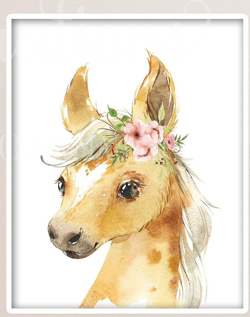 Boho Blush Farm Animals / Printable Nursery Art / Baby Girl Nursery ...