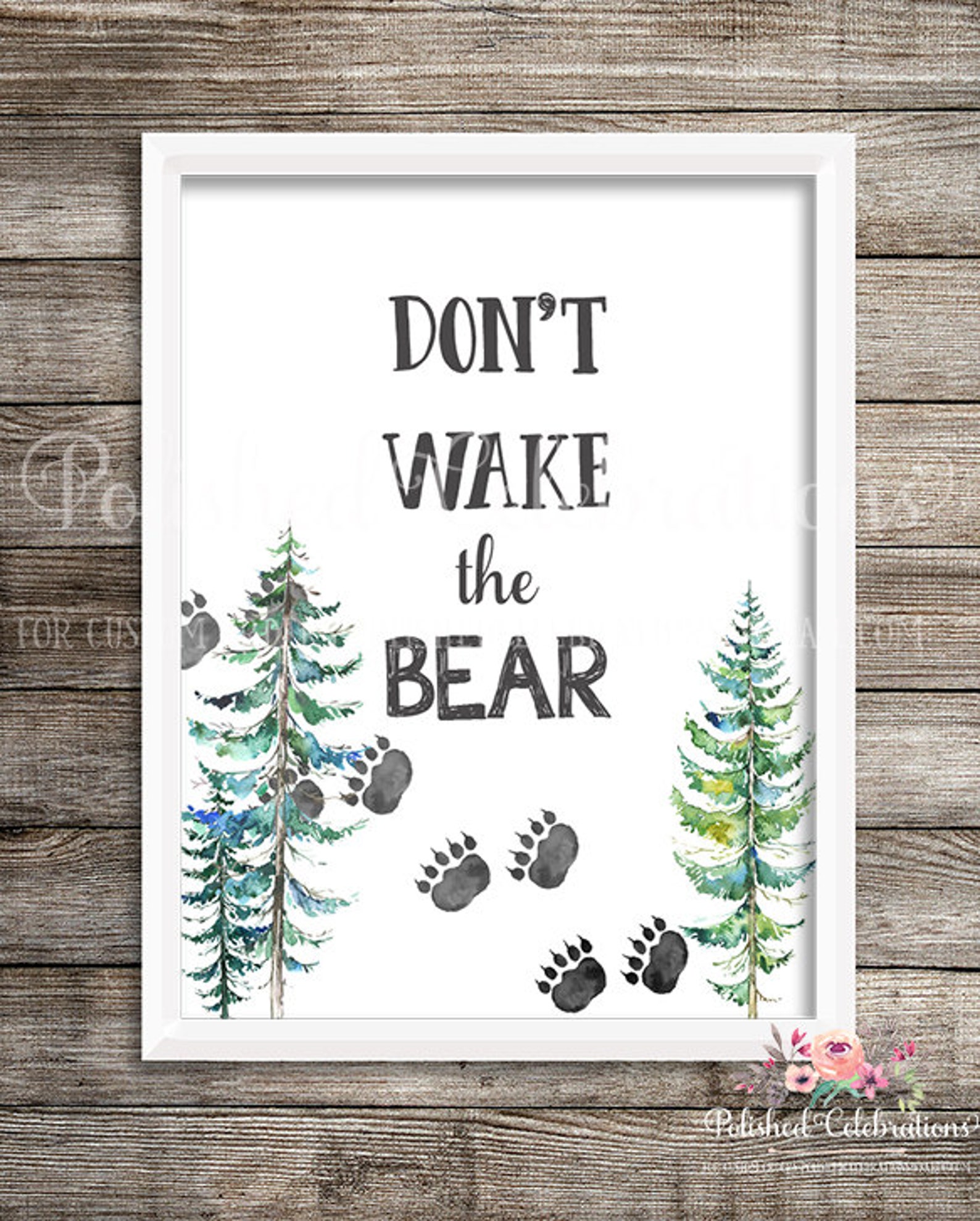 Don't Wake The Bear Nursery Art / Printable Woodland Decor | Etsy