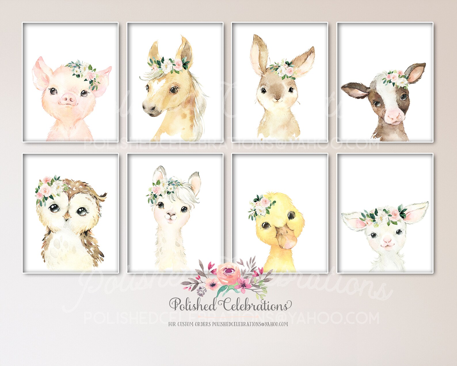 Boho Blush Farm Animals / Printable Nursery Art / Baby Girl - Etsy