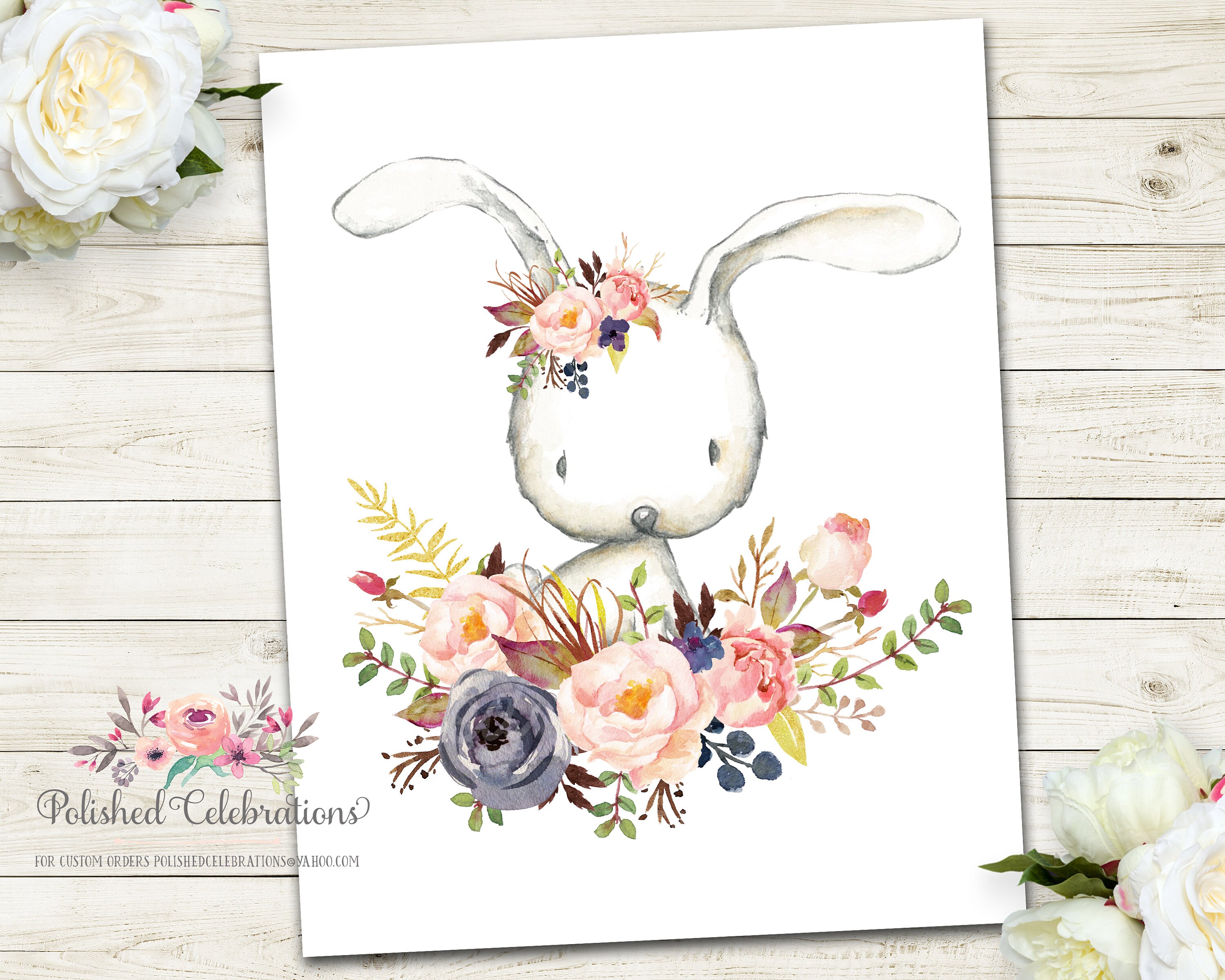 Boho Woodland Animal Set / Printable Nursery Art / Blush Pink - Etsy