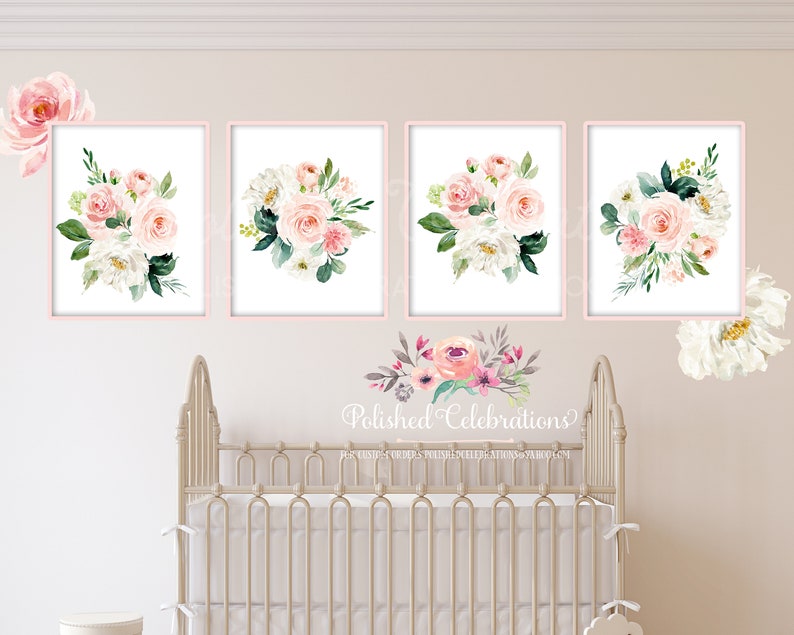 Blush Pink Watercolor Nursery Flowers Set / Printable Floral | Etsy Blush Pink Watercolor Nursery Flowers Set / Printable Floral | Etsy