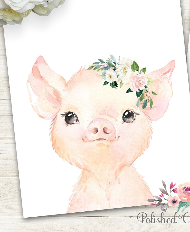 Boho Blush Farm Animals / Printable Nursery Art / Baby Girl Nursery ...