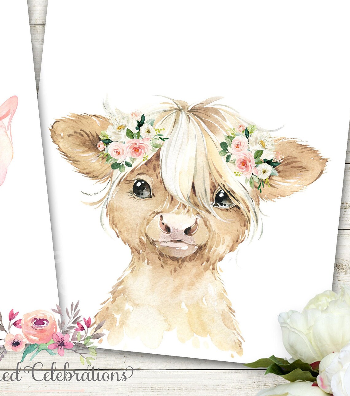 Boho Blush Farm Animals / Printable Nursery Art / Baby Girl | Etsy