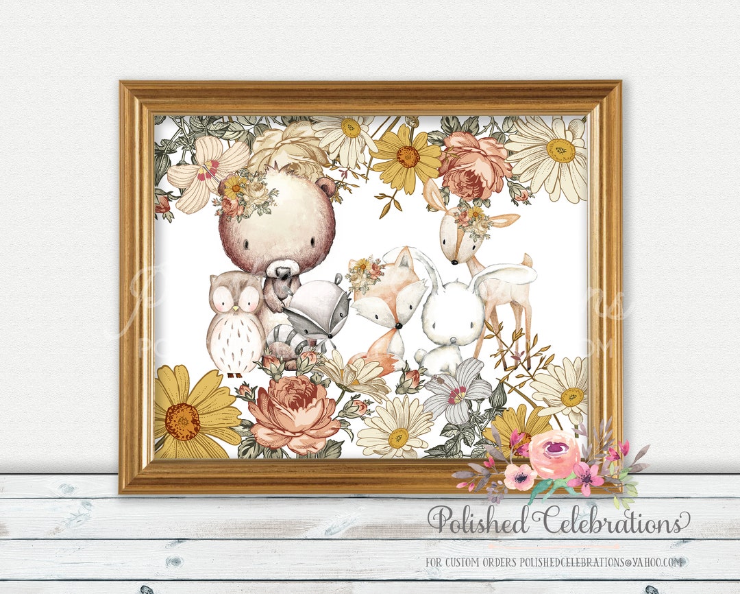 Boho Woodland Animal Friends / Printable Nursery Wall Art / - Etsy