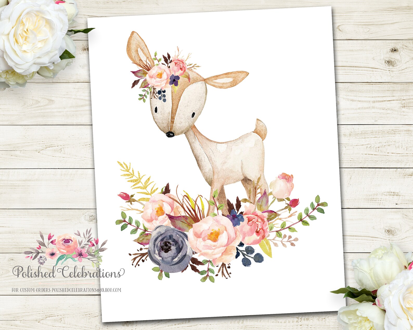 Boho Woodland Animal Set / Printable Nursery Art / Blush Pink - Etsy