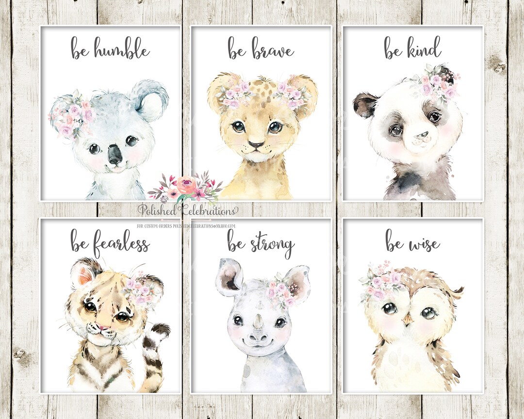 Lilac Blush Safari Animal Nursery Art / Printable Nursery Set - Etsy