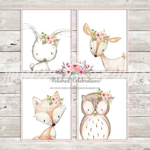 Boho Woodland Animal Set of 6 / Printable Nursery Art / Baby - Etsy