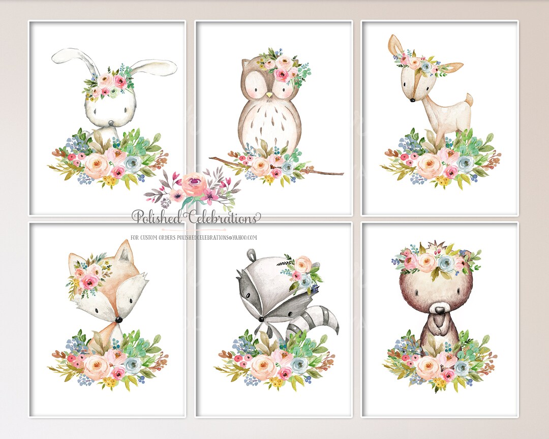 Boho Woodland Animal Art / Printable Nursery Wall Decor / Baby - Etsy