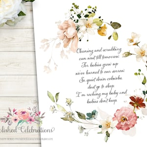 Cleaning and Scrubbing Poem / Printable Verse Wall Art / Boho Floral ...