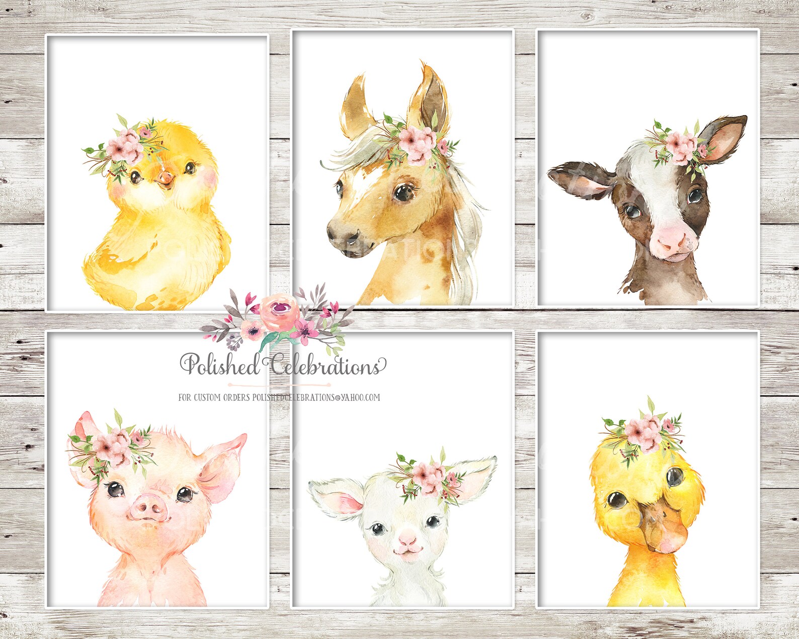Boho Blush Farm Animals / Printable Nursery Art / Baby Girl Nursery ...