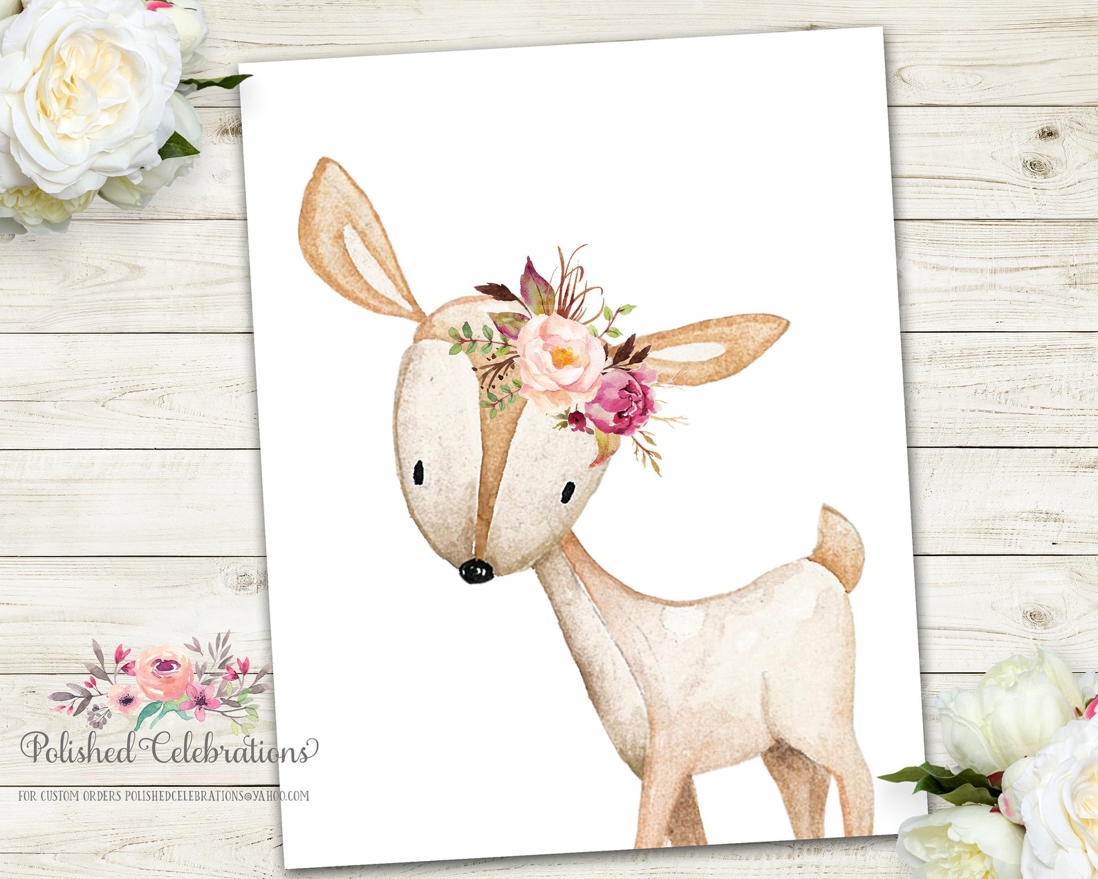 Boho Woodland Animal Set of 6 / Printable Nursery Art / Baby Girl ...