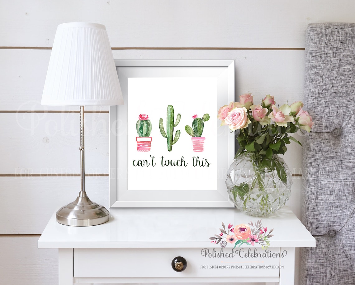 Can't Touch This DIY Print / Printable Cactus Art / Cacti | Etsy