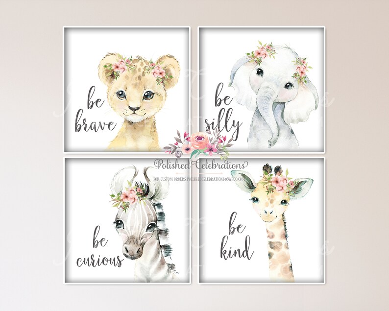 Blush Safari Animal Set / Printable Nursery Art / Zoo Animals | Etsy