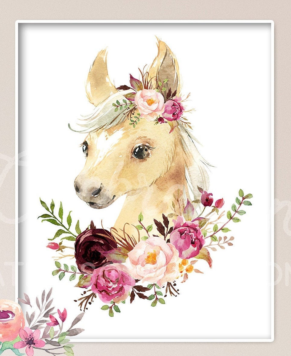 Boho Blush Maroon Farm Animal Set / Printable Nursery Art / | Etsy