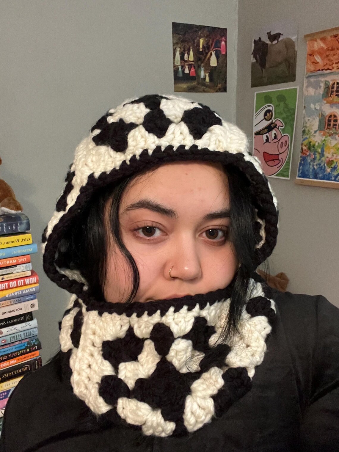 Crochet Chunky Balaclava, Granny Square Balaclava, Oversized Chunky ...